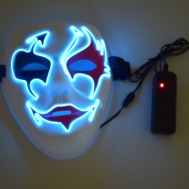 Wholesale Hot sale halloween party scary neon LED light up full face ...