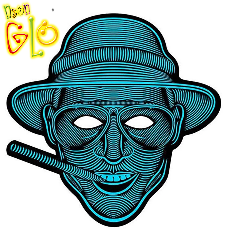 Wholesale Neon Party Mask Light Up Custom EL Panel Mask Manufacturer ...