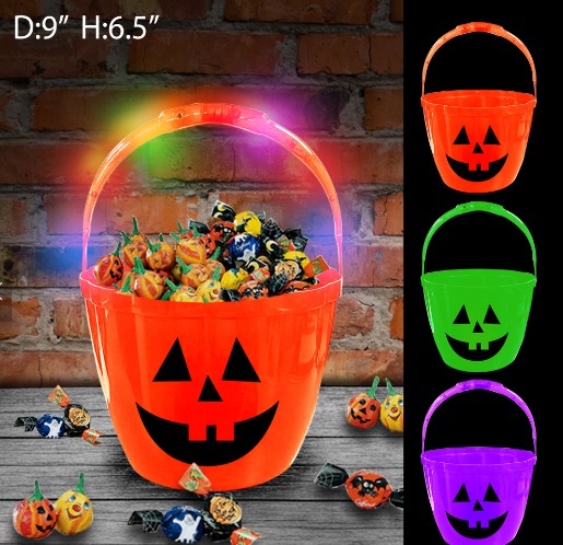 Wholesale Wholesale Halloween 7'' LED Candy Bucket Light Up Halloween ...